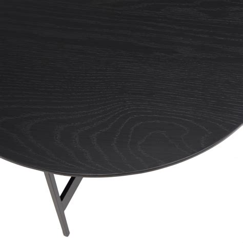 DALY Table basse ronde noire 50x50cm piètement métal