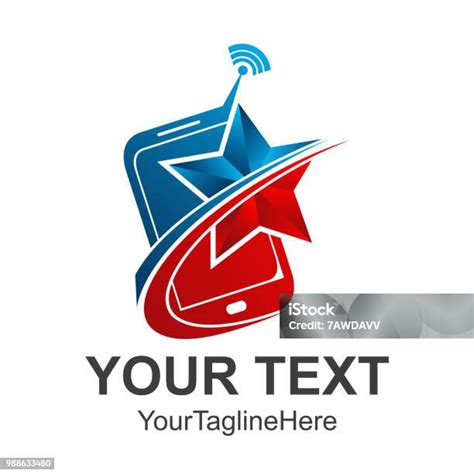 Wifi 아이콘와 스타 3d 휴대폰 블루 그레이 Swoosh 심볼 로고 디자인 요소 고객에 대한 스톡 벡터 아트 및 기타 이미지 고객 공란 디자인 Istock