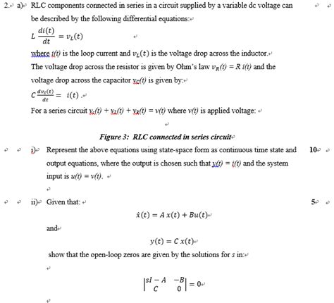 Solved A RLC Components Connected In Series In A Circuit Chegg Com