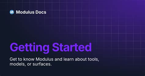 Getting Started Modulus Docs