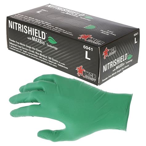 MRC SAFETY Green L 4 Mil Nitrile Powder Free Disposable Gloves