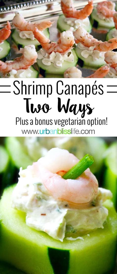 Food Bliss Easy Entertaining Shrimp Cucumber Canapés Two Ways