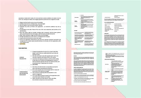 Crisis Management Plan Template In Word Apple Pages