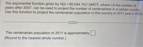 Solved The Exponential Function Given By