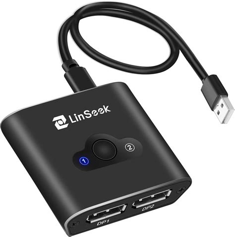 Amazon Displayport Splitter For Dual Monitors 8K Displayport Switcher 2 In 1 Out