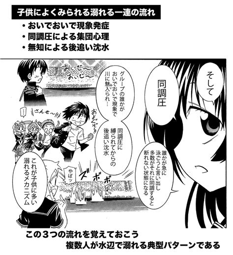 おいでおいで現象と つの溺れる流れ 大事なことはこういう事があるもしハマったらこう脱出しようと知大塚志郎 漫画を色々発表中ぜひご覧くださいの漫画