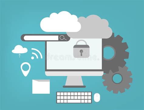 Cloud Computing Elements Concept Devices Connected To The Cloud With