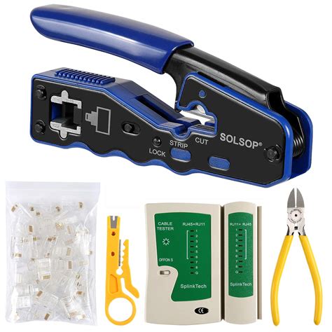 Solsop Network Lan Cable R Ez Rj45 Crimp Tool Pass Through Modular Cat6