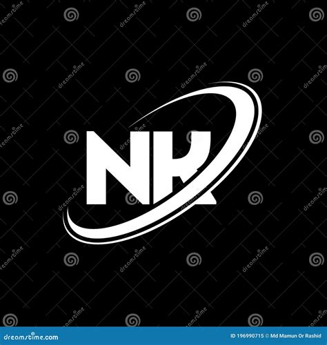 Nk N K Letter Logo Design Initial Letter Nk Linked Circle Uppercase