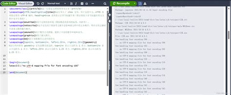 Overleaf报错之“no Utf 8 Mapping File For Font Encoding C00” Csdn博客