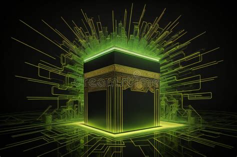 Illustration Of Islamic Holy Kaaba Generative Ai Stock Illustration