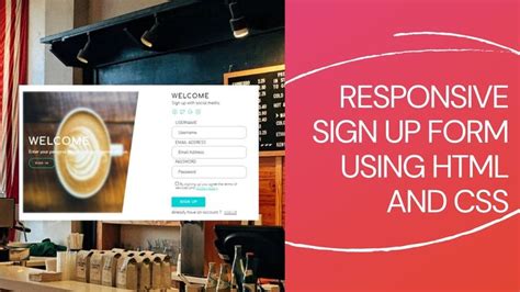 Responsive Sign Up Form Using Html And Css Code Mark Coding