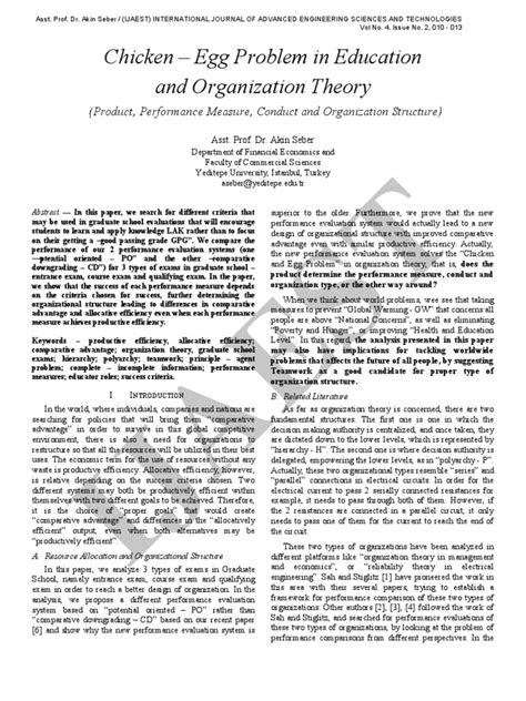 3 Ijaest Vol No4 Issue No2 Chicken Egg Problem In Education And