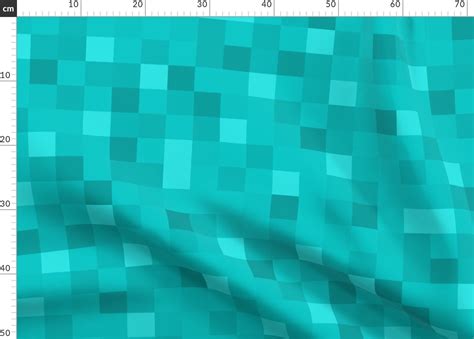 Pixels Fabric Turquoise Pixel Blocks By Joyfulrose Teal Etsy