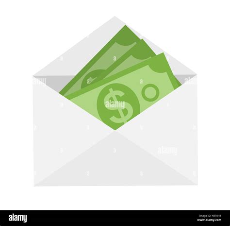 Us Dollar Stack Paper Banknotes In Envelope Icon Sign Business Stock