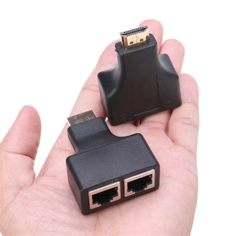 Hdmi Over Rj45 Cat5e Cat6 Utp Lan Ethernet Extender Repeater 30m Par