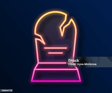 검은 배경에 고립 된 아이콘에 기록 된 Rip와 빛나는 네온 라인 삭제 표시 무덤 아이콘입니다 해피 할로윈 파티 벡터 공포 무서움에 대한 스톡 벡터 아트 및 기타 이미지