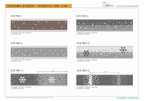 인조화강블럭 포장패턴도 보도형태구간 내폭 2 0m 2 블록에디트