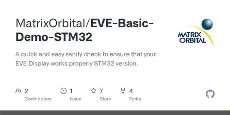 Github Matrixorbital Eve Basic Demo Stm A Quick And Easy Sanity