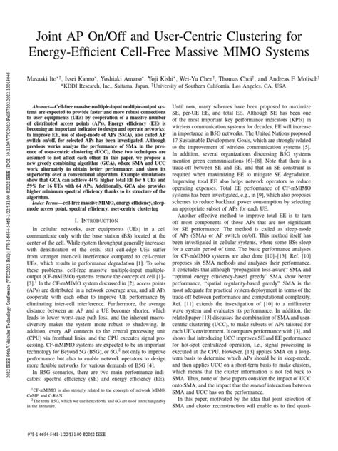 joint ap on off and user centric clustering for energy efficient cell