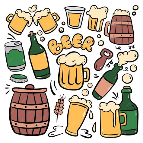 Premium Vector Hand Drawn Beer Doodle Vector Element