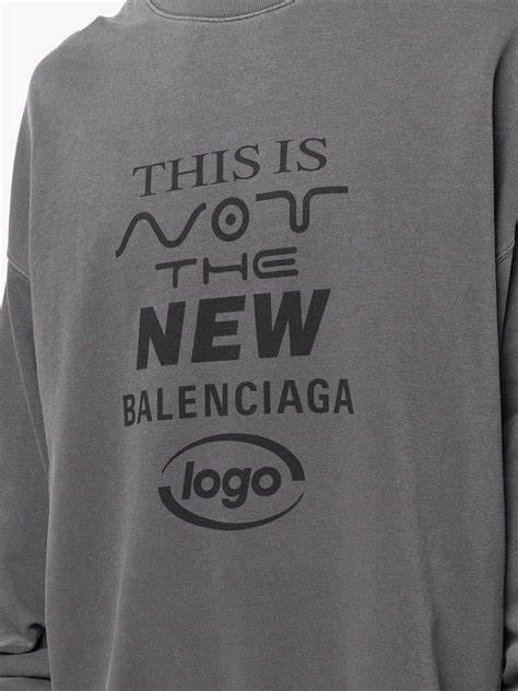 Balenciaga New Logo Printed Sweatshirt In Grey Modesens