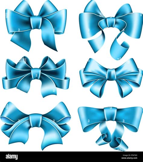 Six Blue Bows Stock Vector Image And Art Alamy
