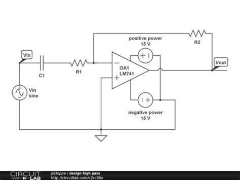 Design High Pass Circuitlab