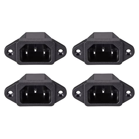 Panel Mount Plug Adapter Ac 250v 10a C14 3 Pins Iec Inlet Module Plug