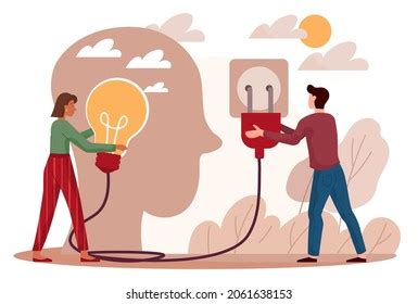Coaching Mentoring Concept Man Helps Woman Stock Vector Royalty Free