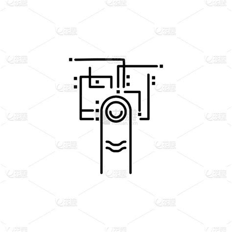 准入，认证，生物识别，数字图标。移动概念和web应用图标的未来包元素。细线图标用于网站设计和开发，应