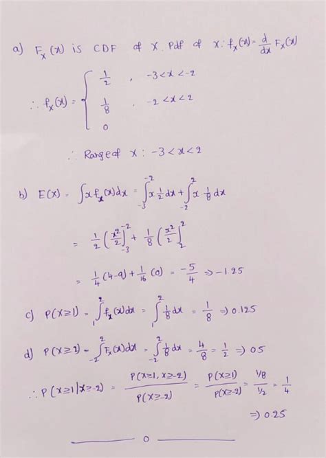 Additional Problem A The Cdf Of Random Variable X Is Given By I
