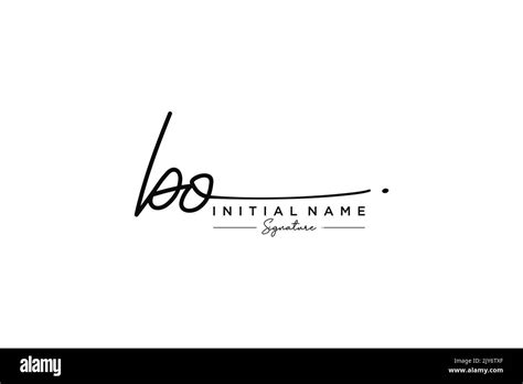 Bo Signature Logo Template Vector Hand Drawn Calligraphy Lettering