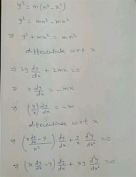 A Form Differential Equations To The Curves Y M N X Where