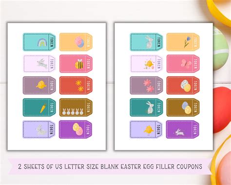 Easter Egg Filler Coupons Easter Egg Coupons Easter Egg Etsy