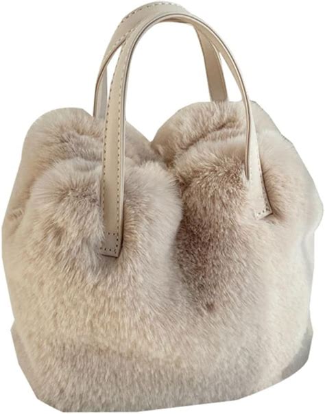 Jlmmen Hobo Bags For Women Furry Purse Fuzzy Faux Fur Tote Bag Cute
