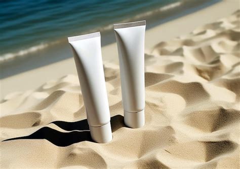 Premium Ai Image Mockup Sunscreen Cream Or Lotion Bottle In Yellow