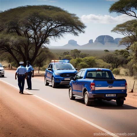 Other Vehicle Is A Blue Ford Figo At The Main Gate To A South African