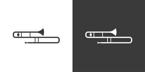 Trombone Flat Web Icon Tenor Trombone Logo Design Brass Instrument