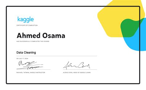 Ahmed Osama Completed The Data Cleaning Course On Kaggle