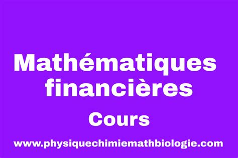 Cours de Mathématiques financières PDF