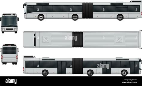 Articulated City Bus Vector Illustration Urban Transport Isolated On