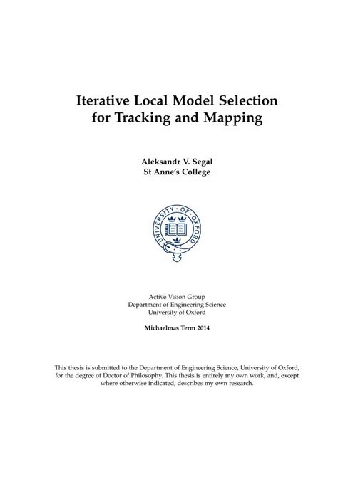 pdf iterative local model selection for tracking and mapping