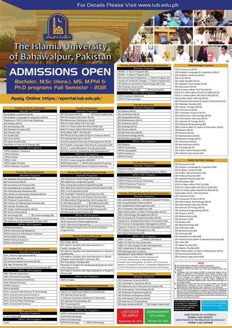 Islamia University Bahawalpur Admission 2022 Fall