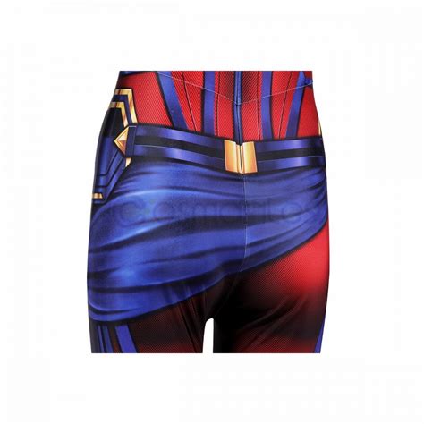 Captain Marvel Carol Danvers Cosplay Costumes Spandex Printed Jumpsuits