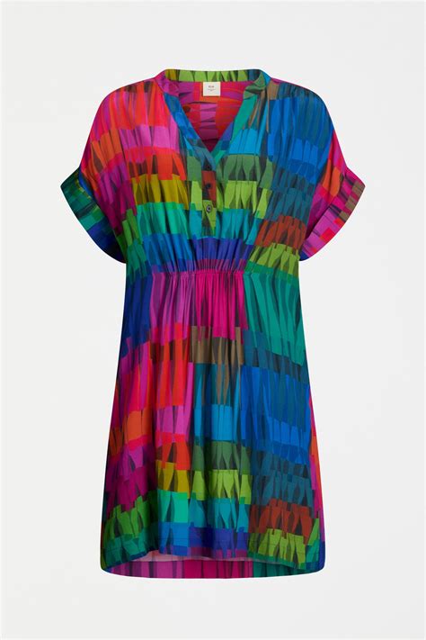 Shop The Seka Multi Coloured V Neck Short Dress Elk Au