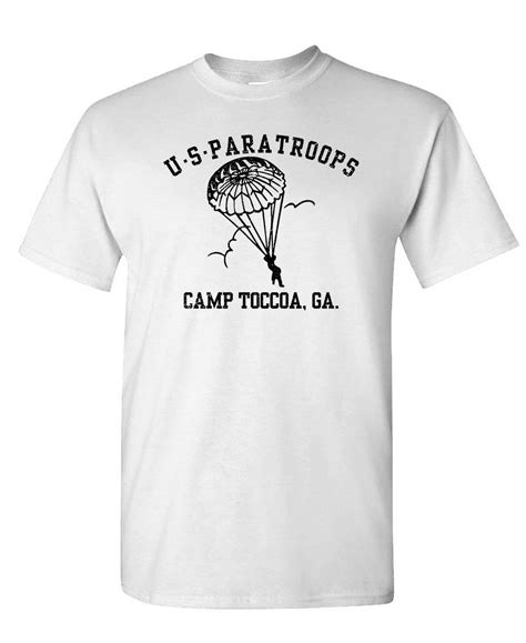 US PARATROOPS Camp Toccoa Wwii Ww2 Army Mens Cotton T Shirt Large