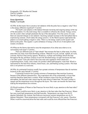 Physical Geography 131 Lab 3 Geography 131 Physical Geography