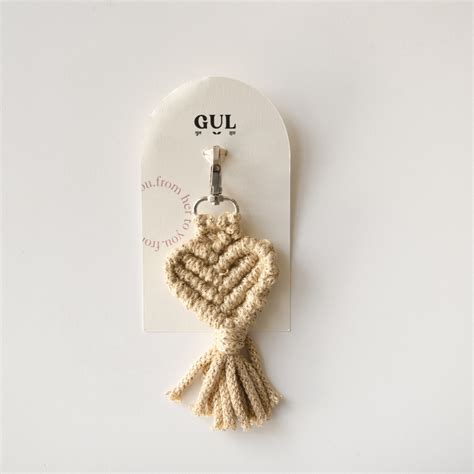 Macrame Heart Keychain