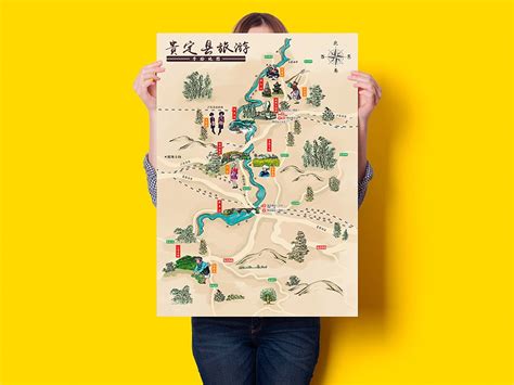 贵定县全域旅游手绘地图喵星岛文创出品 喵星岛文创贰号 站酷ZCOOL